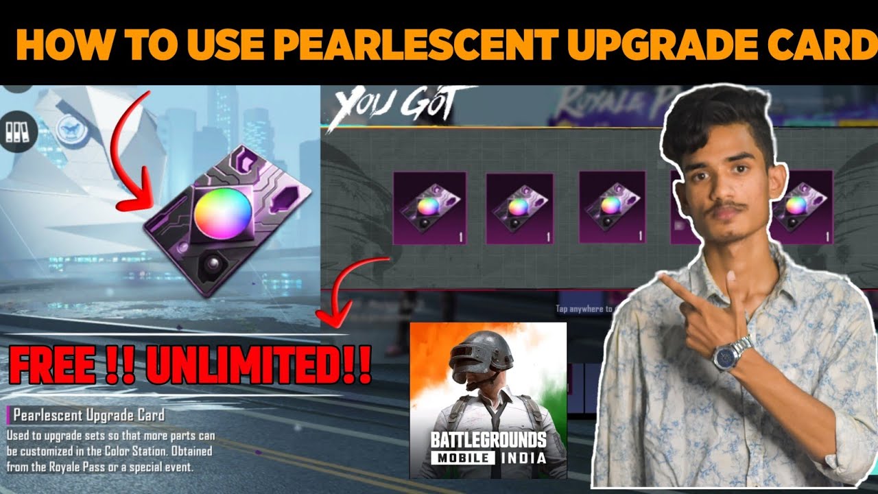 How To Use Pearlescent Upgrade Card In Bgmi | Pearlescent Card Use |How ...