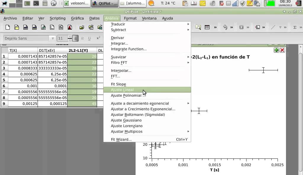 Tutorial básico de QtiPlot para ajuste lineal - YouTube