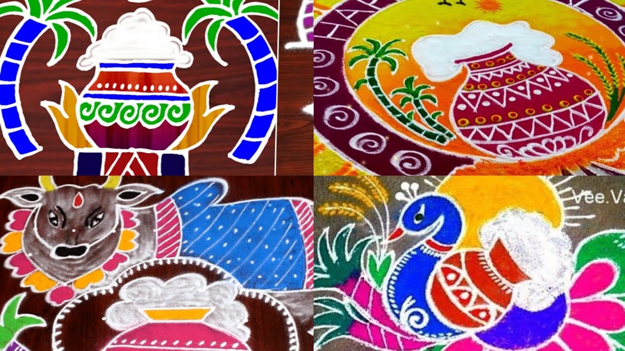 pot rangoli designs/bhogi kundala muggu/matka rangoli designs ...