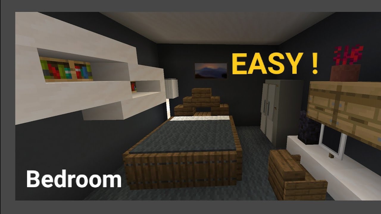 Minecraft Bedroom Tutorial ( Design 1 ) - YouTube