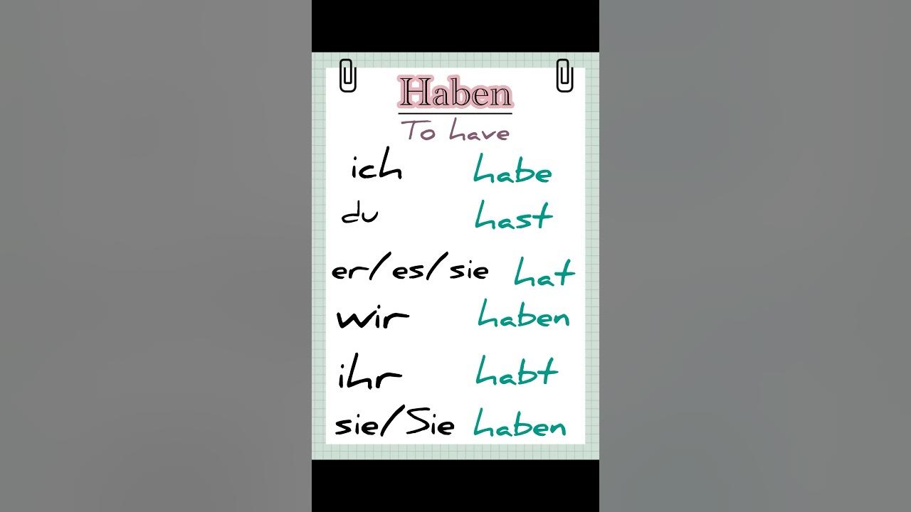 German Verb ‘Haben’– Learn the Conjugation in Seconds!🇩🇪 - YouTube