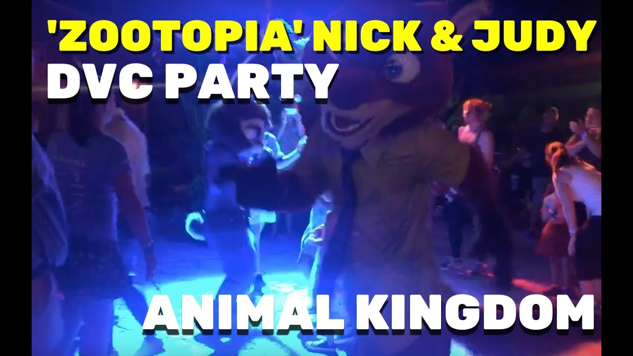 Zootopia characters Nick Wilde and Judy Hopps dancing at DVC party in ...