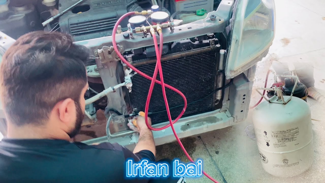 How to fill Gas in Car AC | Car AC Gas Refilling#gas#usa - YouTube