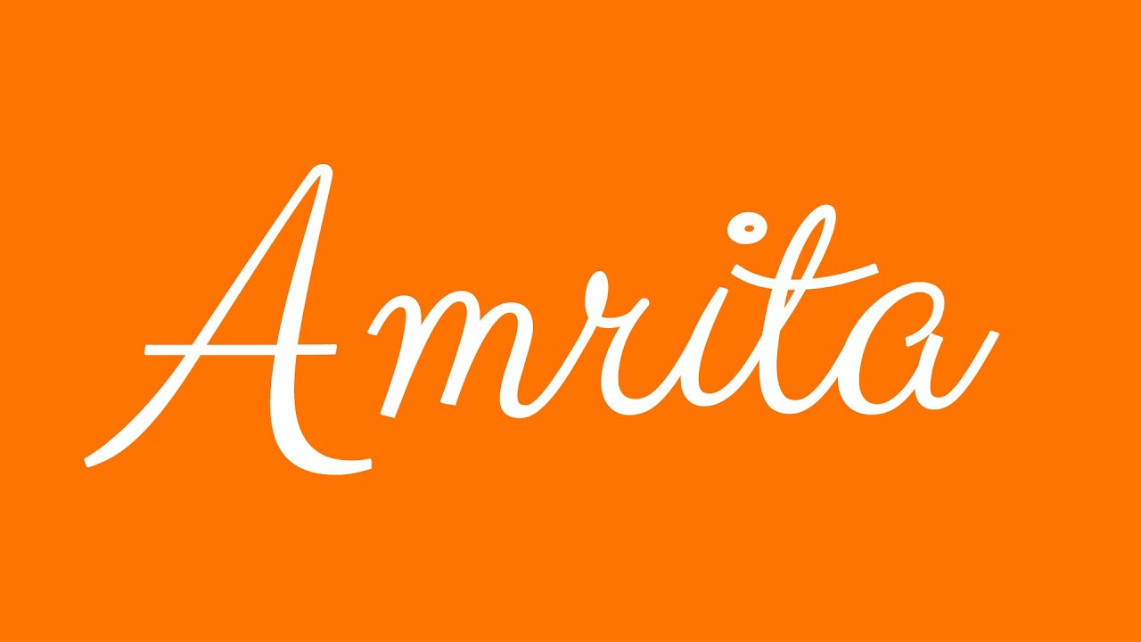 Learn how to Sign the Name Amrita Stylishly in Cursive Writing - YouTube