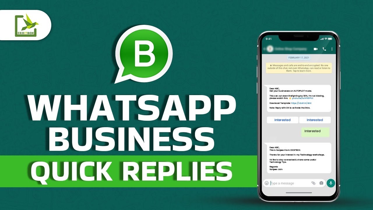 Set Up Quick Replies on Whatsapp Business - YouTube