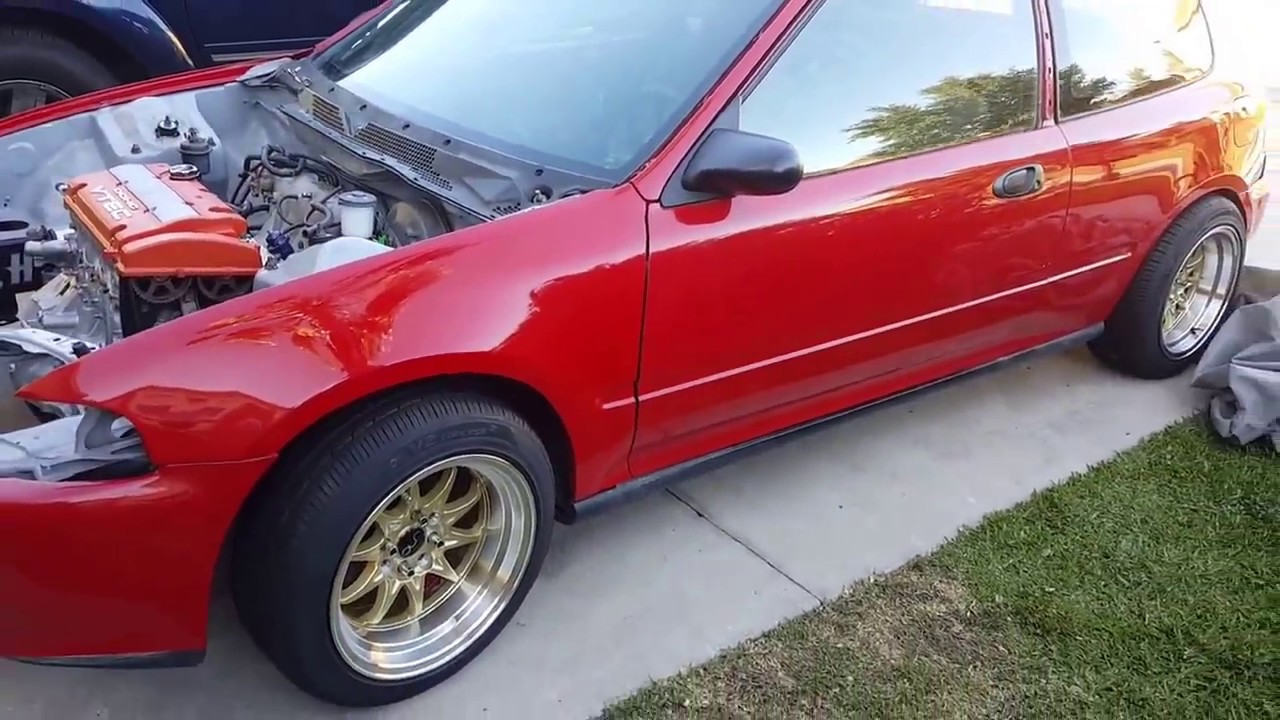 93 eg hatch H22A euro r - YouTube
