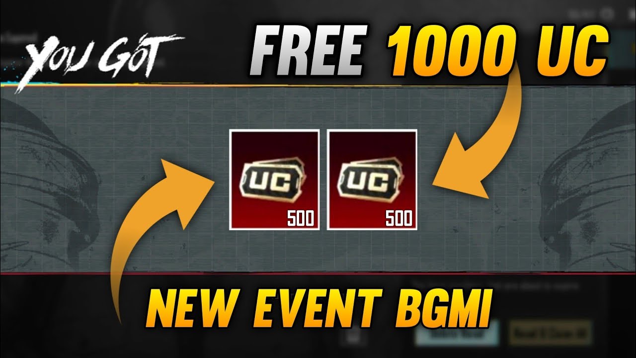BGMI FREE 1000 UC NEW EVENT 😍 GET 1000 UC FREE IN BGMI | BGMI NEW EVENT ...