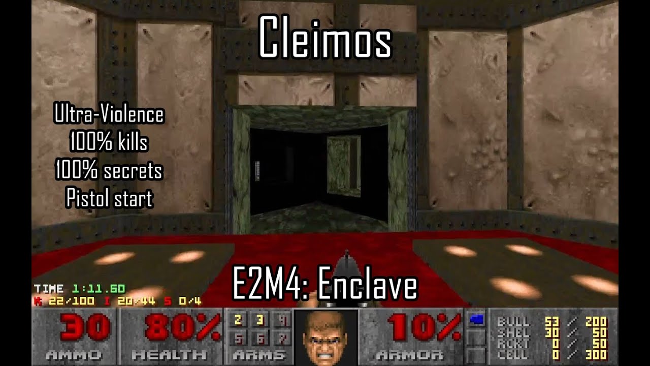 Doom: Cleimos - E2M4: Enclave (UV-MAX) - YouTube