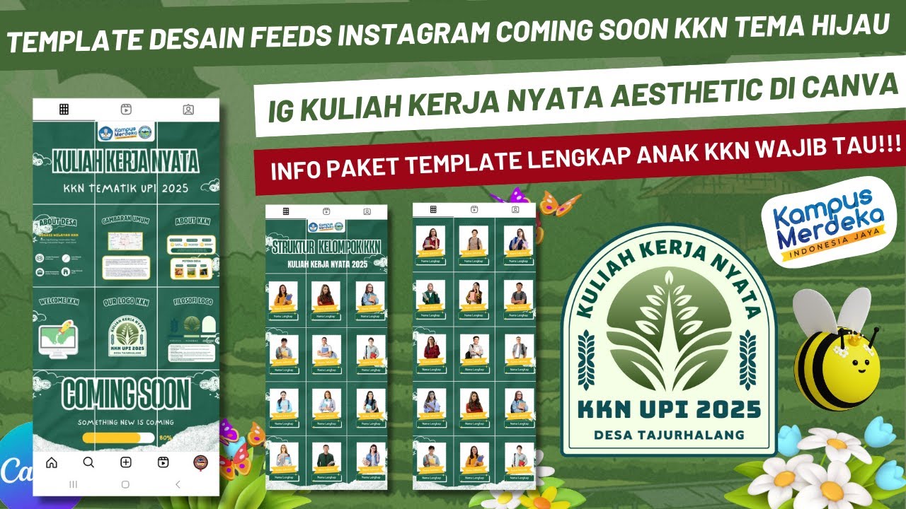 TEMPLATE DESAIN COMING SOON & STRUKTUR KELOMPOK KKN TEMA WARNA HIJAU ...