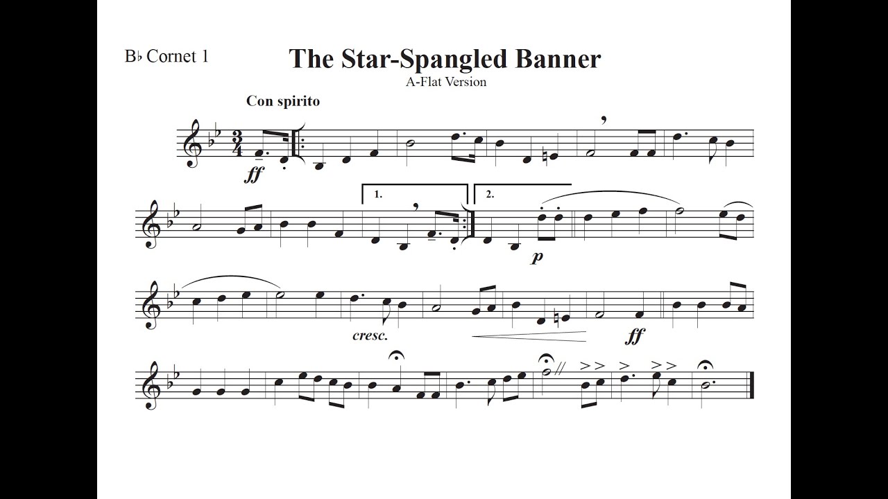 The Star-Spangled Banner in Ab (A Flat) for mixed ensemble - YouTube