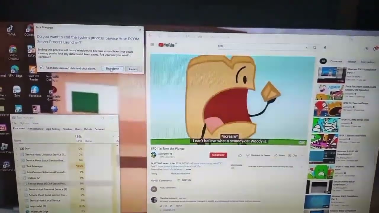 (EXPERT VIDEO) BFDI Screaming has BSOD - YouTube