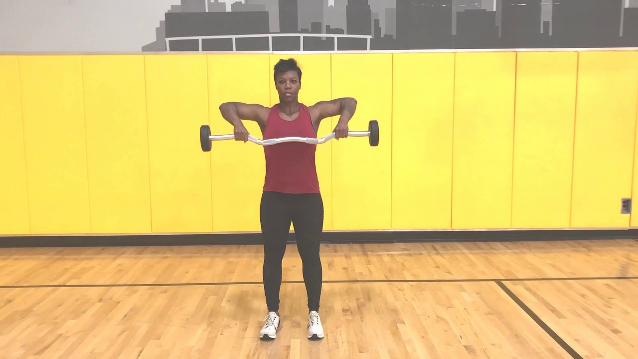 Wide Grip EZ Upright Row - YouTube