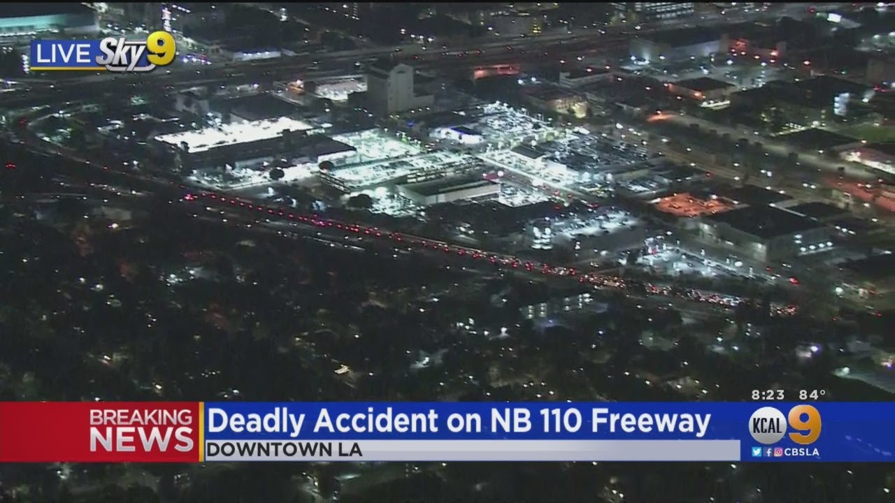 Deadly Accident Closes Northbound 110 Freeway in Downtown LA - YouTube