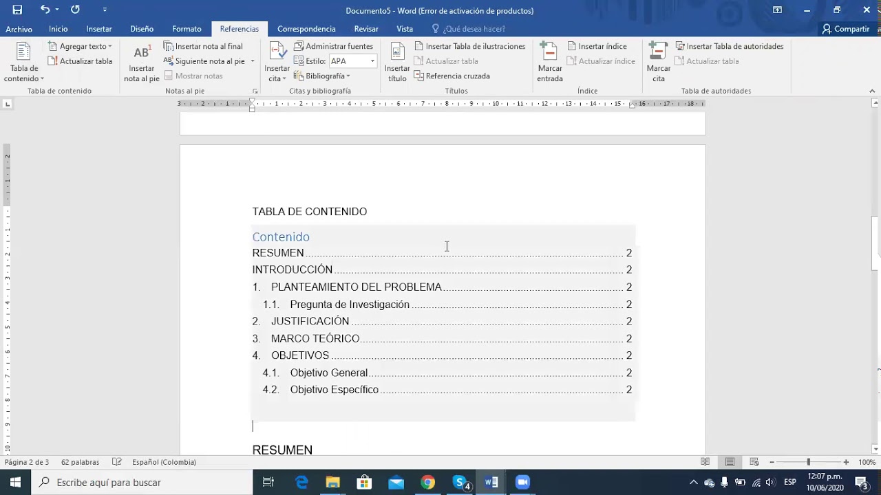 Como crear una tabla de contenido dinámica - YouTube