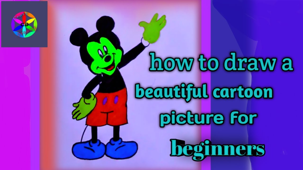 How to draw a beautiful cartoon picture for beginners - YouTube