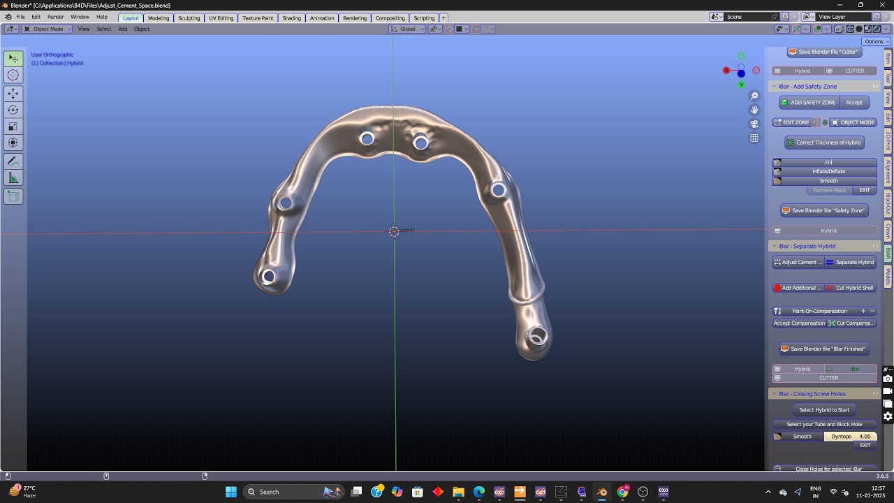 How to do ibar design for upper full arch in blender for dental (B4D ...