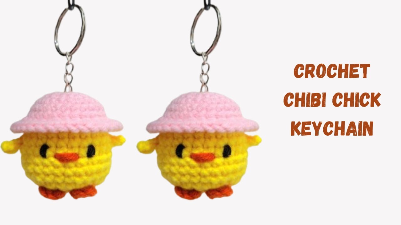 Crochet Chibi Chick With Hat - Crochet Keychain Idea - Crochet Keychain ...