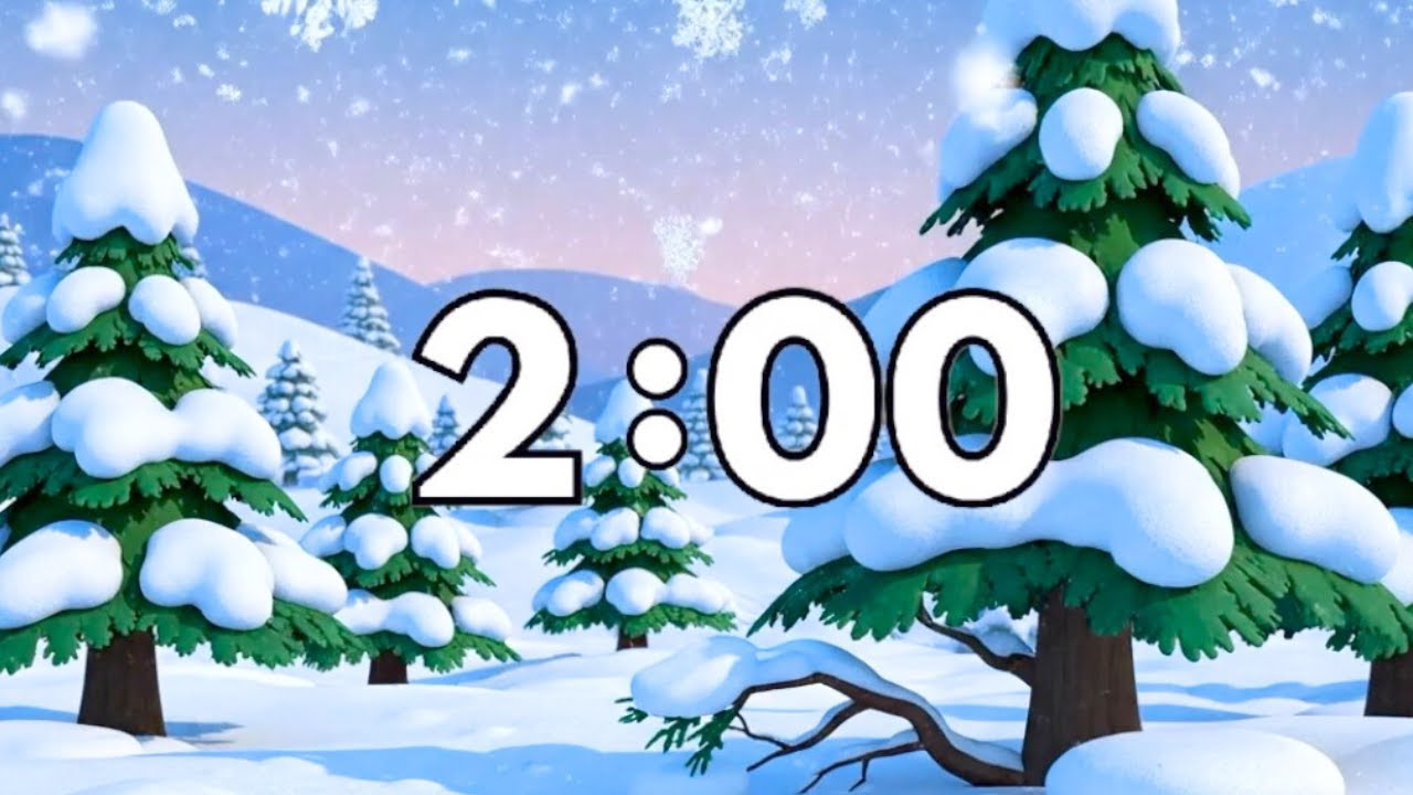 2 Minute Timer | Animated Winter Countdown of Falling Snow & Wind - YouTube