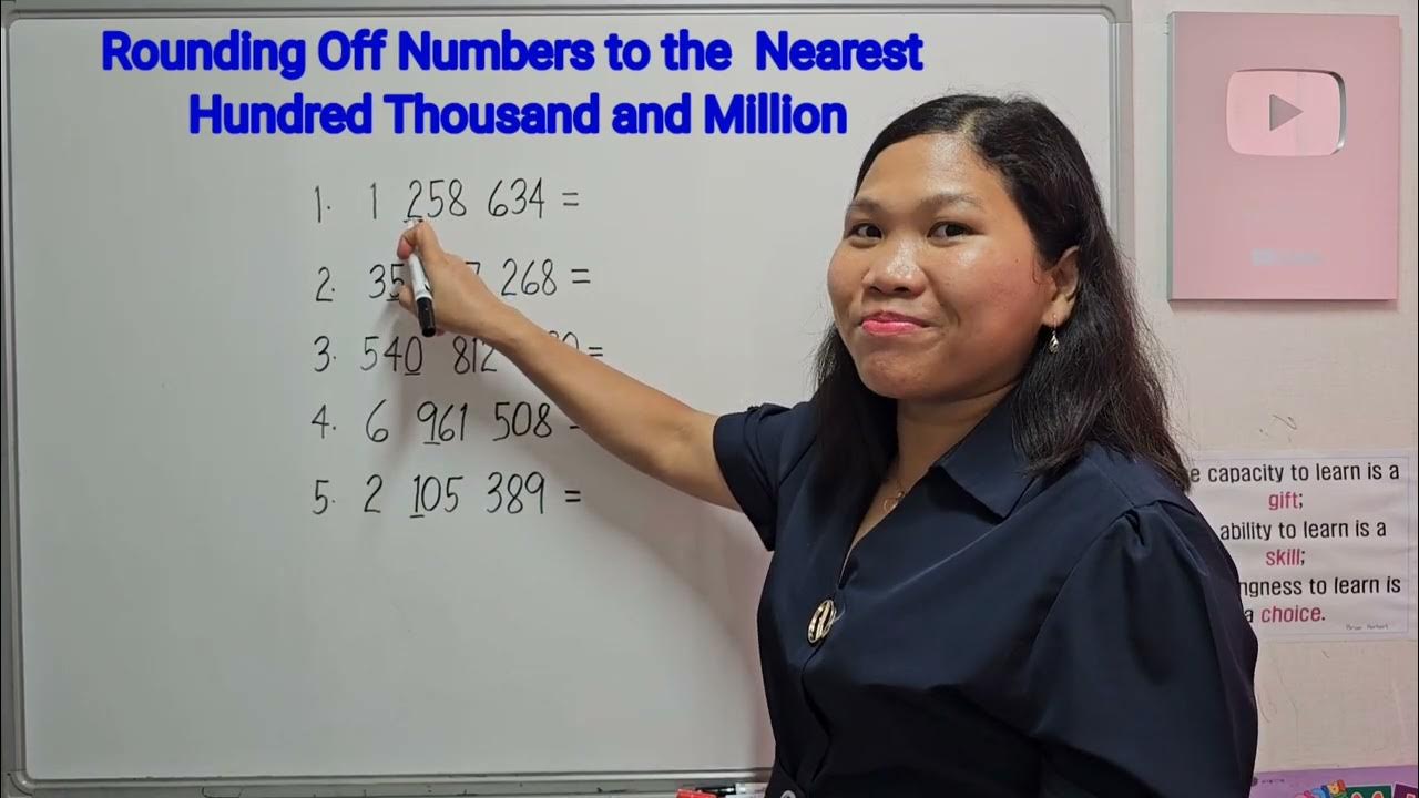 ROUNDING OFF NUMBERS TO THE NEAREST HUNDRED THOUSAND AND MILLION - YouTube