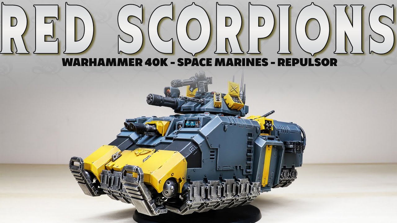PAINTING SHOWCASE Space Marines Repulsor Red Scorpions Warhammer 40k ...
