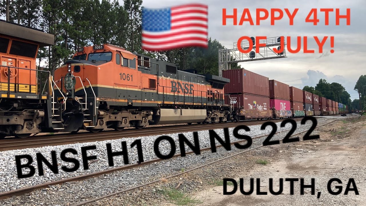 BNSF H1, Solo SD70ACC Leader, and More in Duluth, GA - YouTube