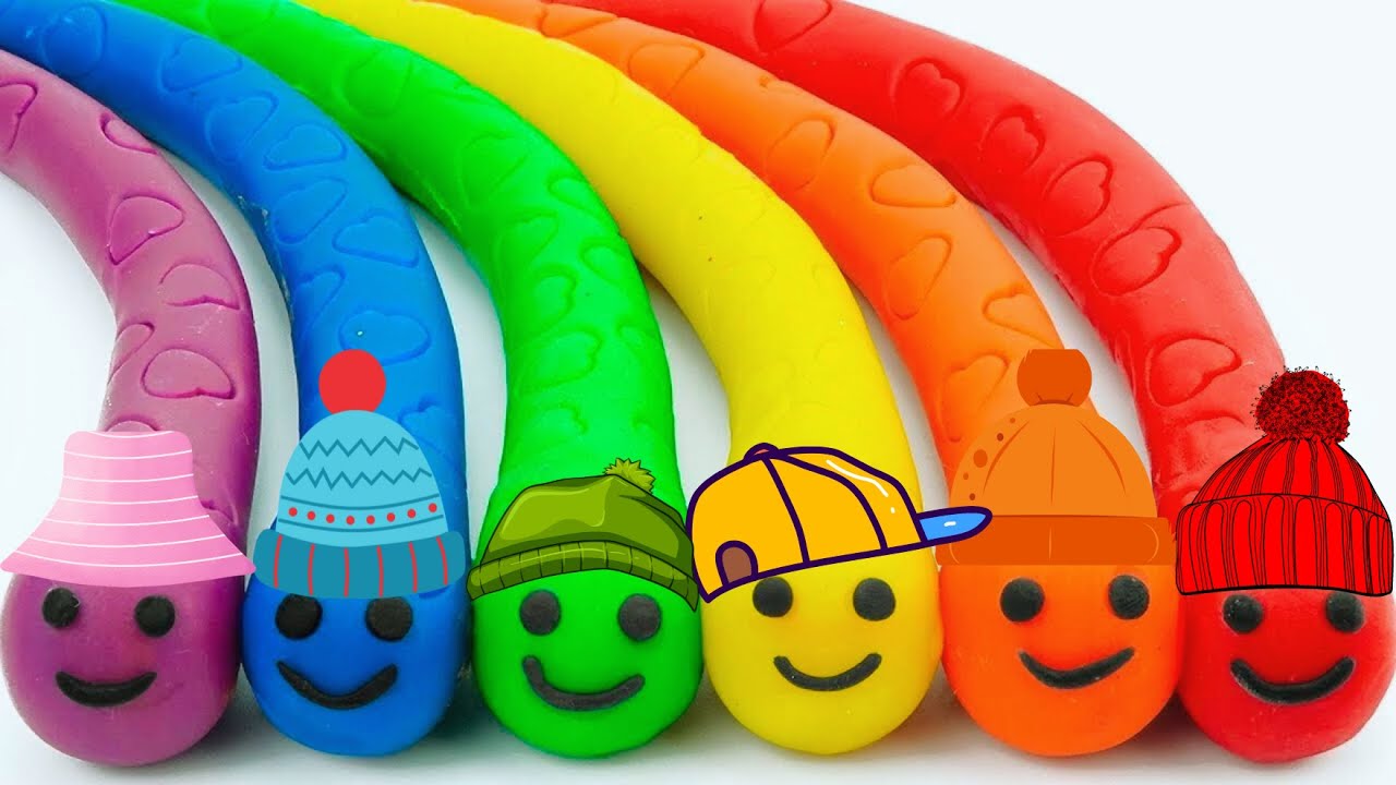Satisfying Video l How To Make Rainbow Eel with Play Doh Cutting | ASMR ...