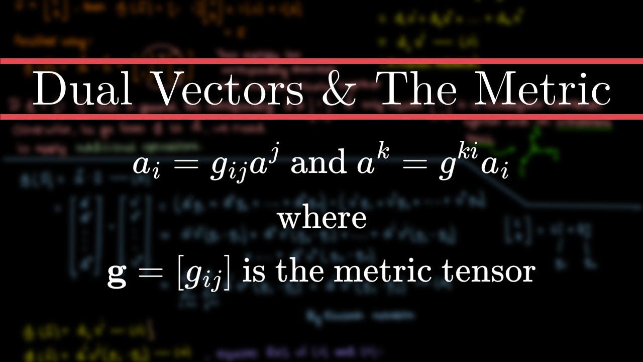 Dual Vector Properties and Raising/Lowering Indices - YouTube