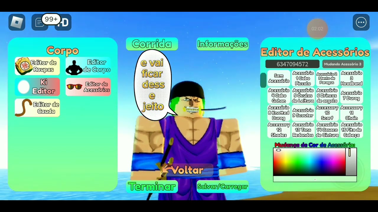 Como fazer o zoro no dragon ball rp azure!!! - YouTube