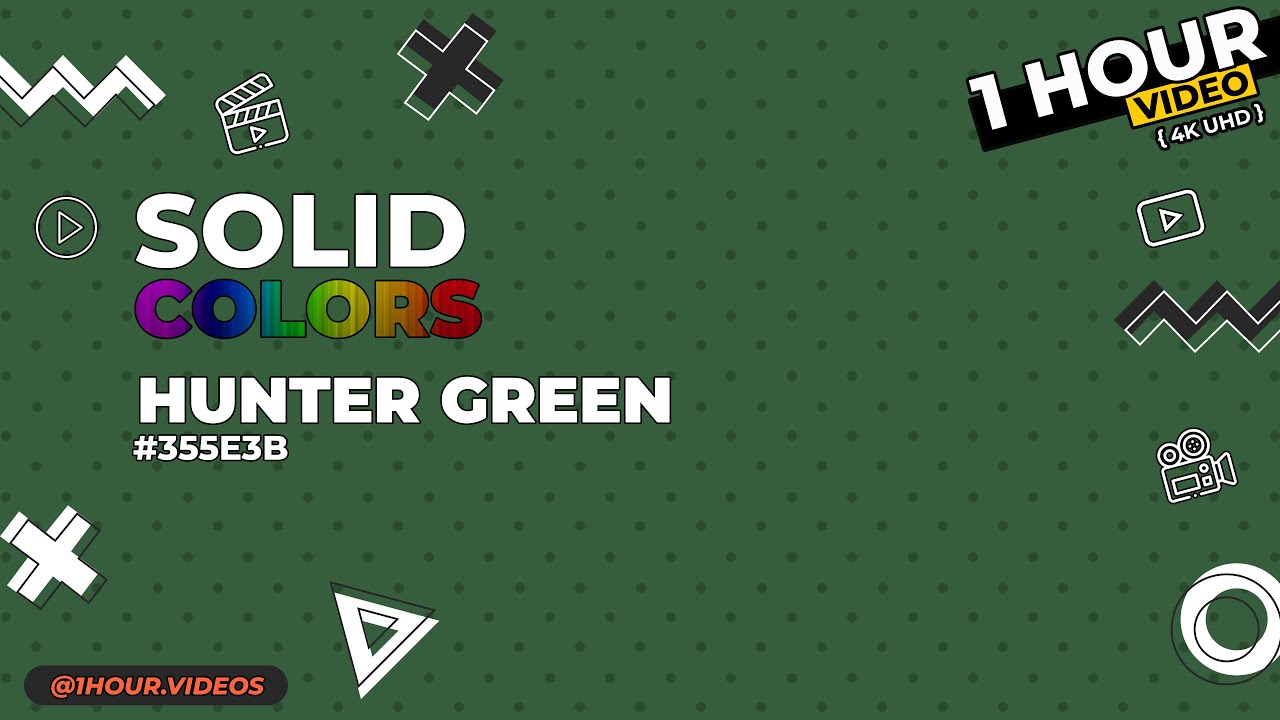 Hunter Green #355E3B - No Audio - 1 Hour - 4k - Chromotherapy - Solid ...