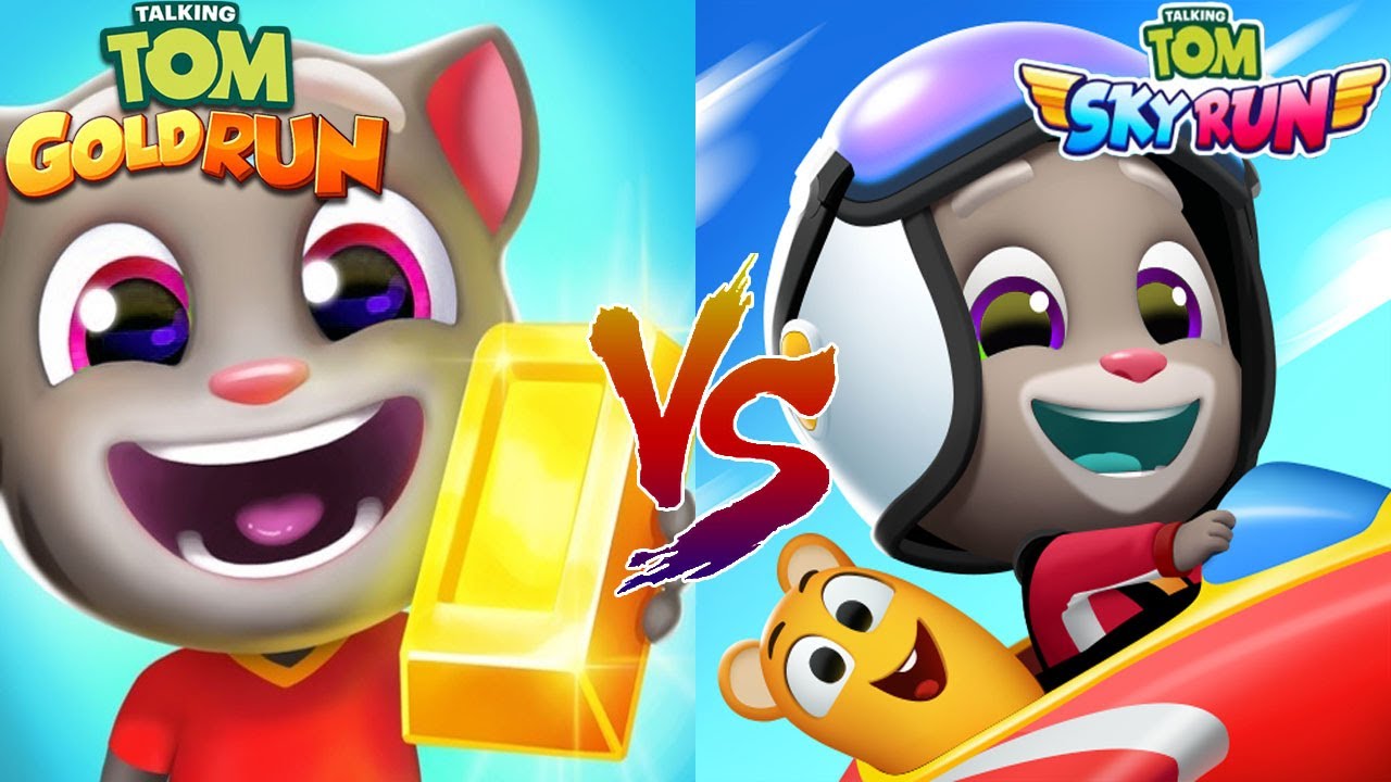 Talking Tom Gold Run vs Talking Tom Sky Run: New Fun Flying Game - YouTube