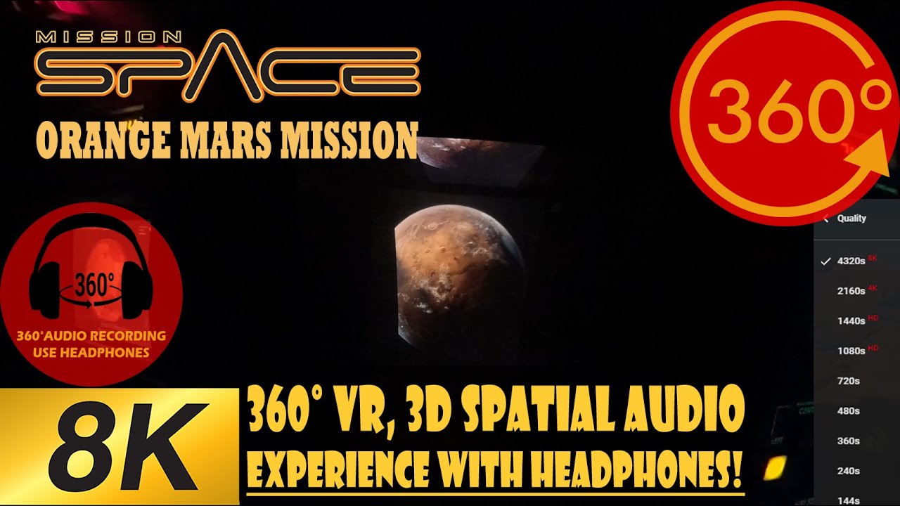 Mission SPACE Orange Team Mars Mission Experience EPCOT 8K 360 VR ...