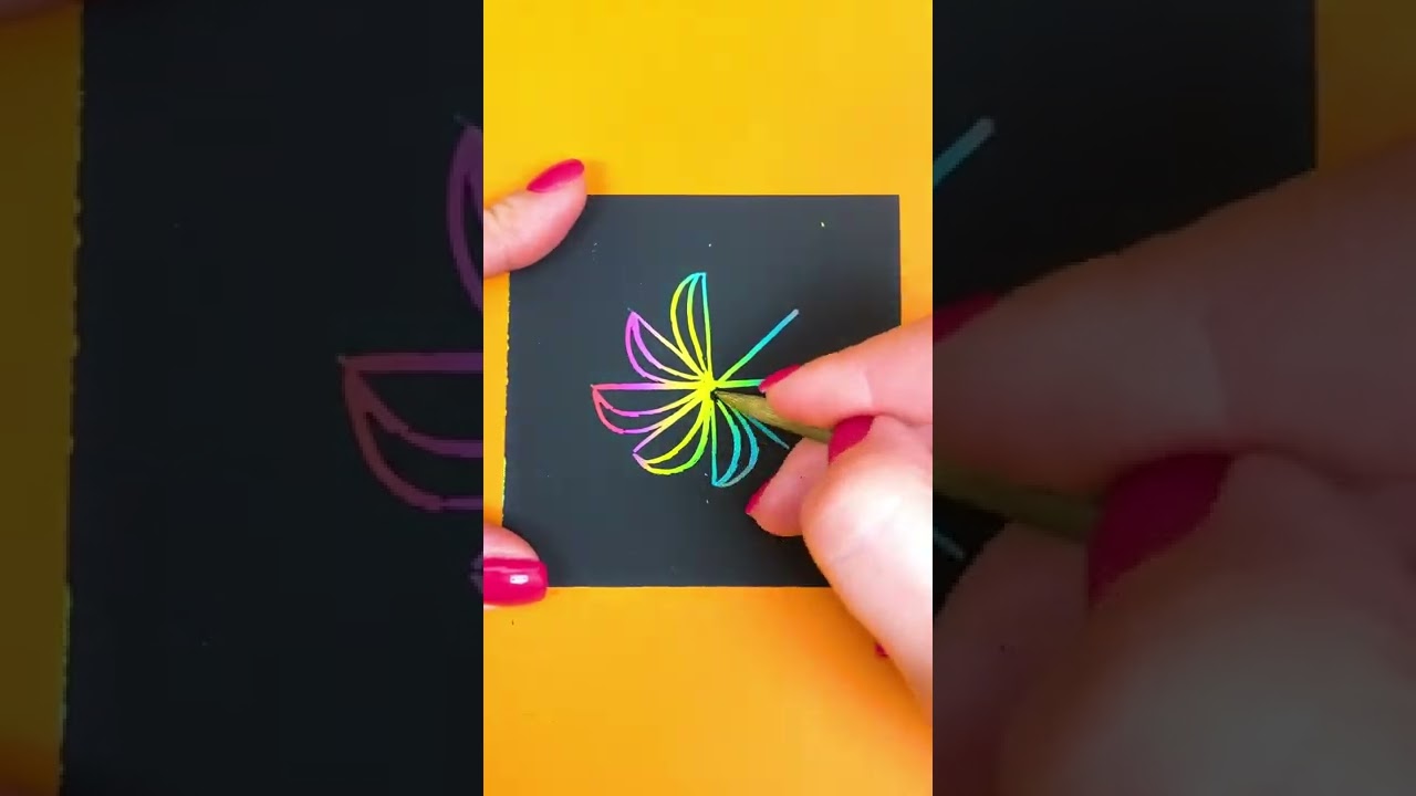 Scratch art - flower - YouTube