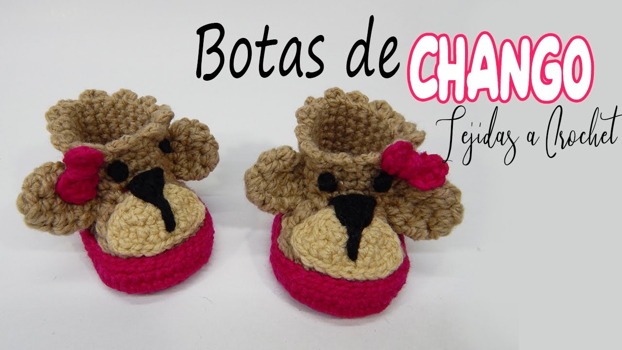 Botas de Chango TEJIDAS A CROCHET - YouTube