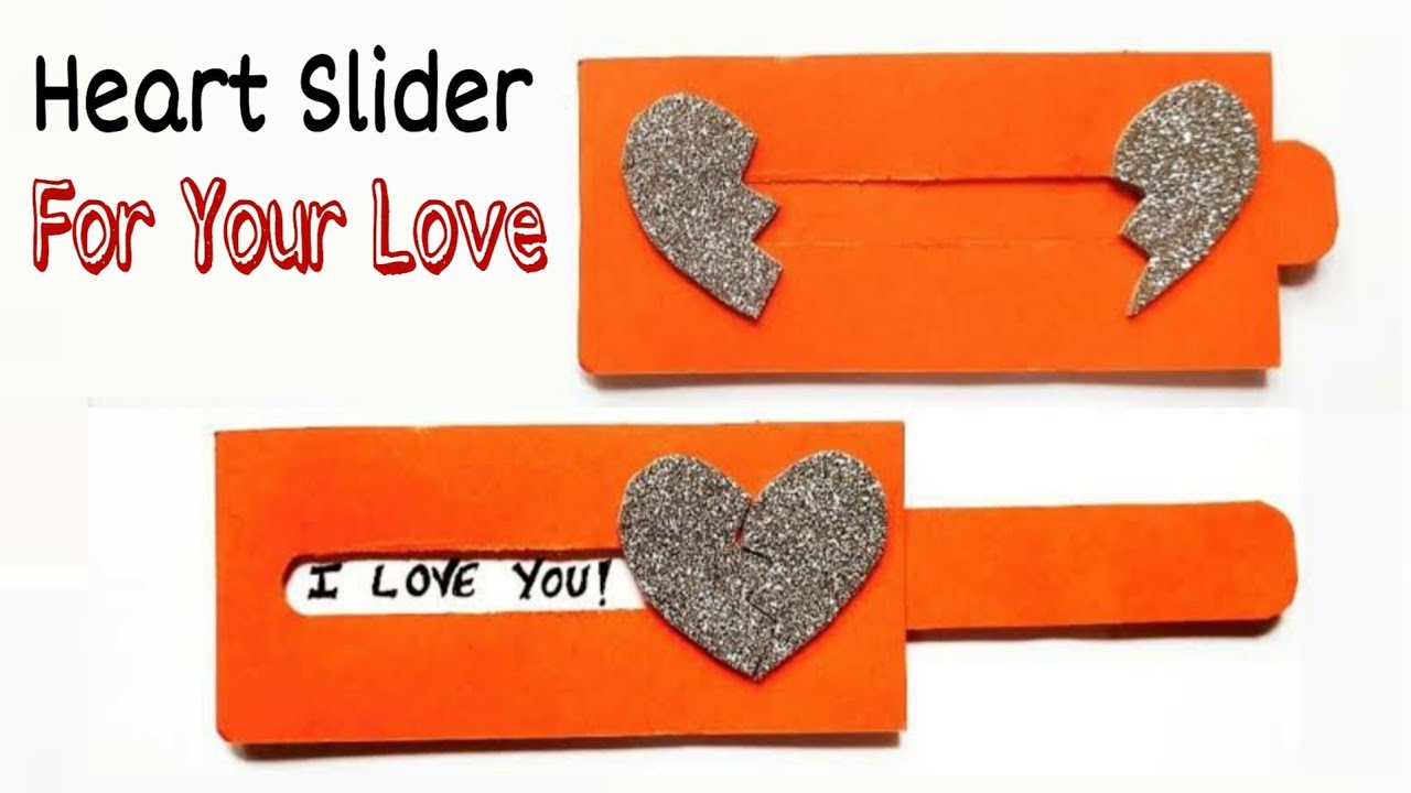 Easy heart Slider Card Tuturial 😍 Love Slider Card Tutorial For Your ...