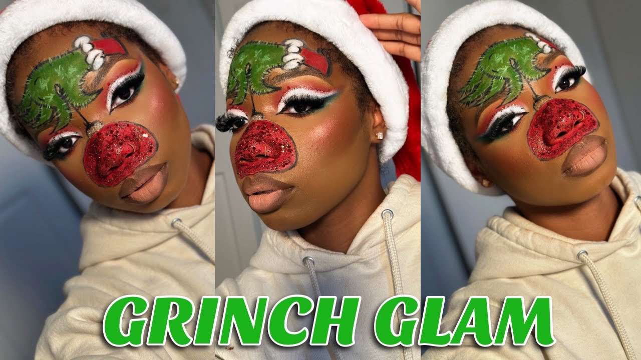 Grinch Glam Makeup 💚 - YouTube