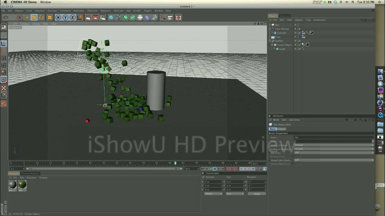 Cinema 4D Tutorial - Falling cubes - YouTube