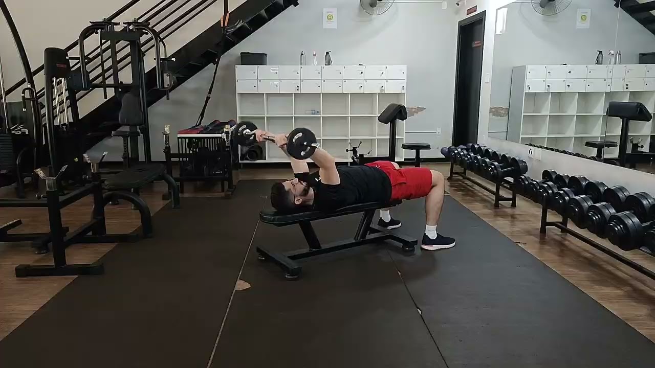 Tríceps Testa com barra | Execução do exercício - @Felipeeloud ...