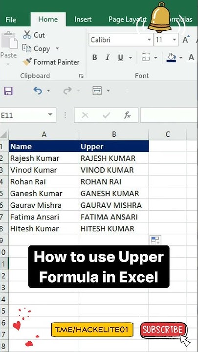 How to use Upper Formula in Excel - YouTube