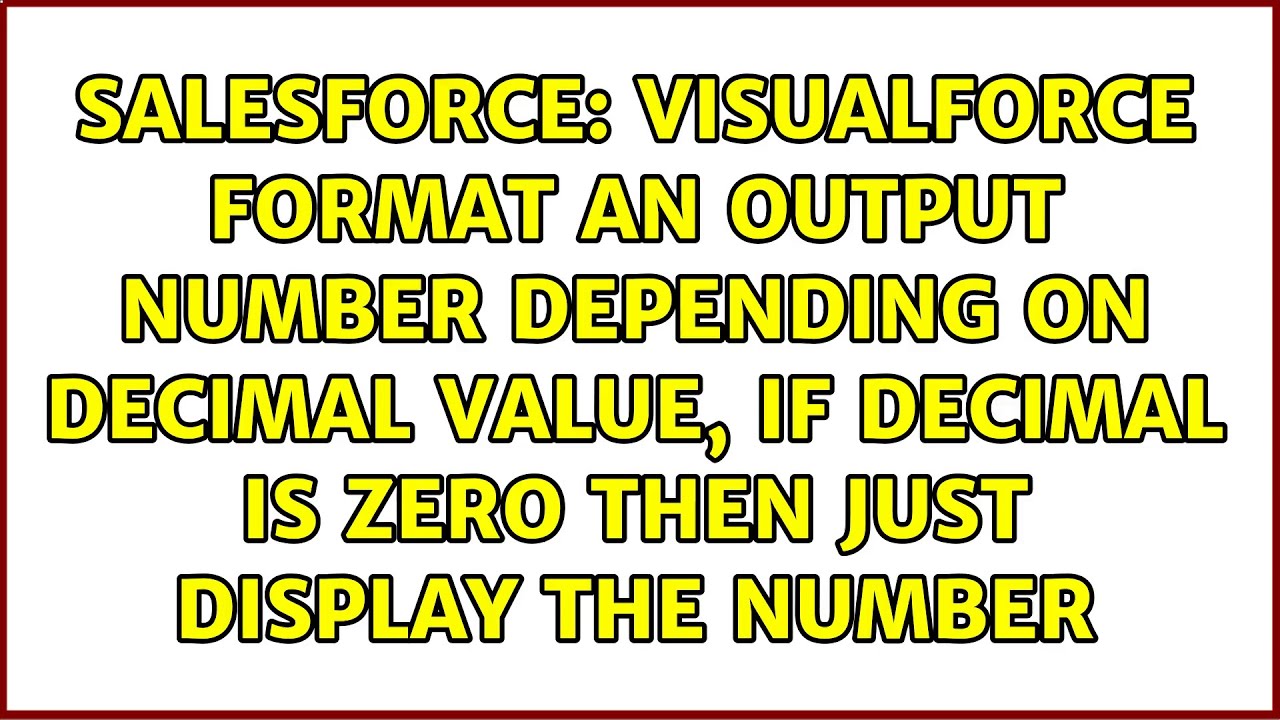 Visualforce format an output number depending on decimal value, if ...