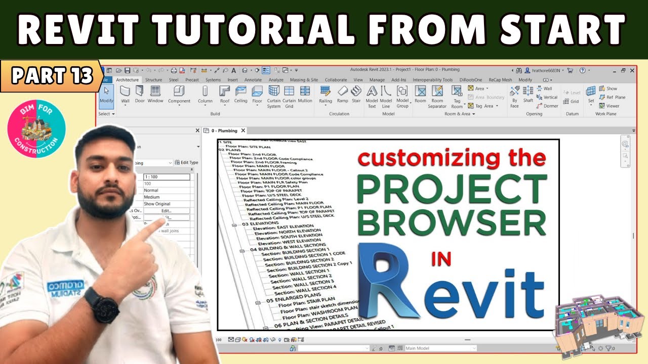 #13 Revit Tutorial: Project Browser Organization in Revit - YouTube