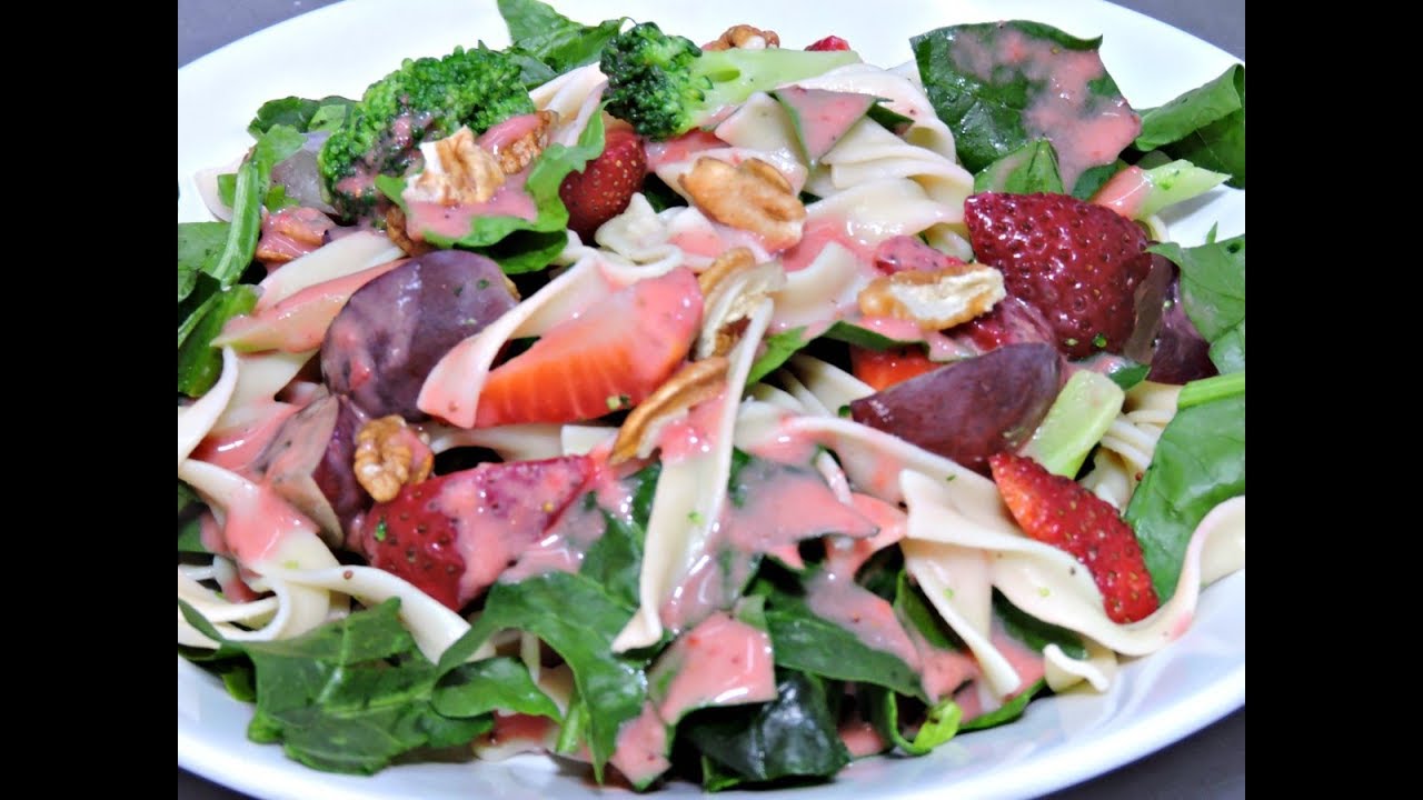Ensalada de fideos, espinacas y frutas deli.- RecetasdeLuzMa - YouTube