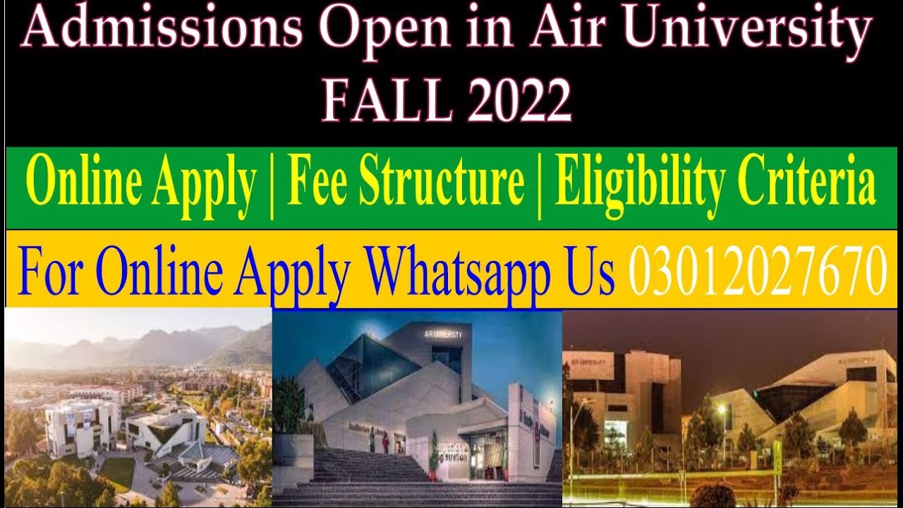 How to apply in Air University | Fall 2022| Engineering programs | BsCs ...