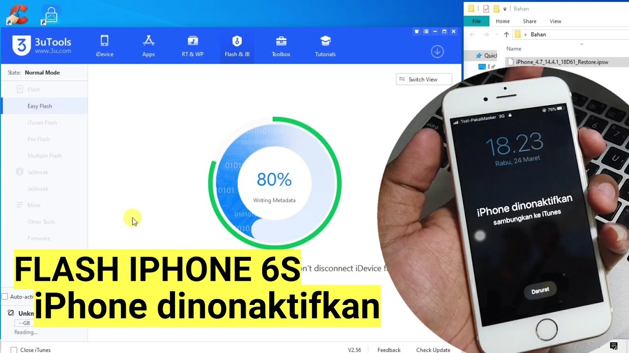 iPhone dinonaktifkan ini dia cara flash iphone 6s - YouTube