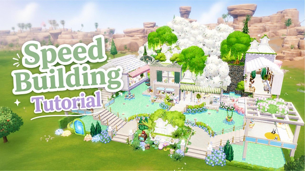 두근두근타운 봄맞이 화이트 하우스 빌드 튜토리얼 | Heartopia Spring White House Speed Build ...