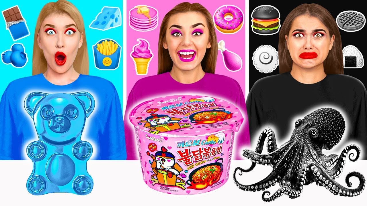 एक ही रंग का भोजन चुनौती | मजेदार स्थितियां Ideas 4 Fun Challenge - YouTube