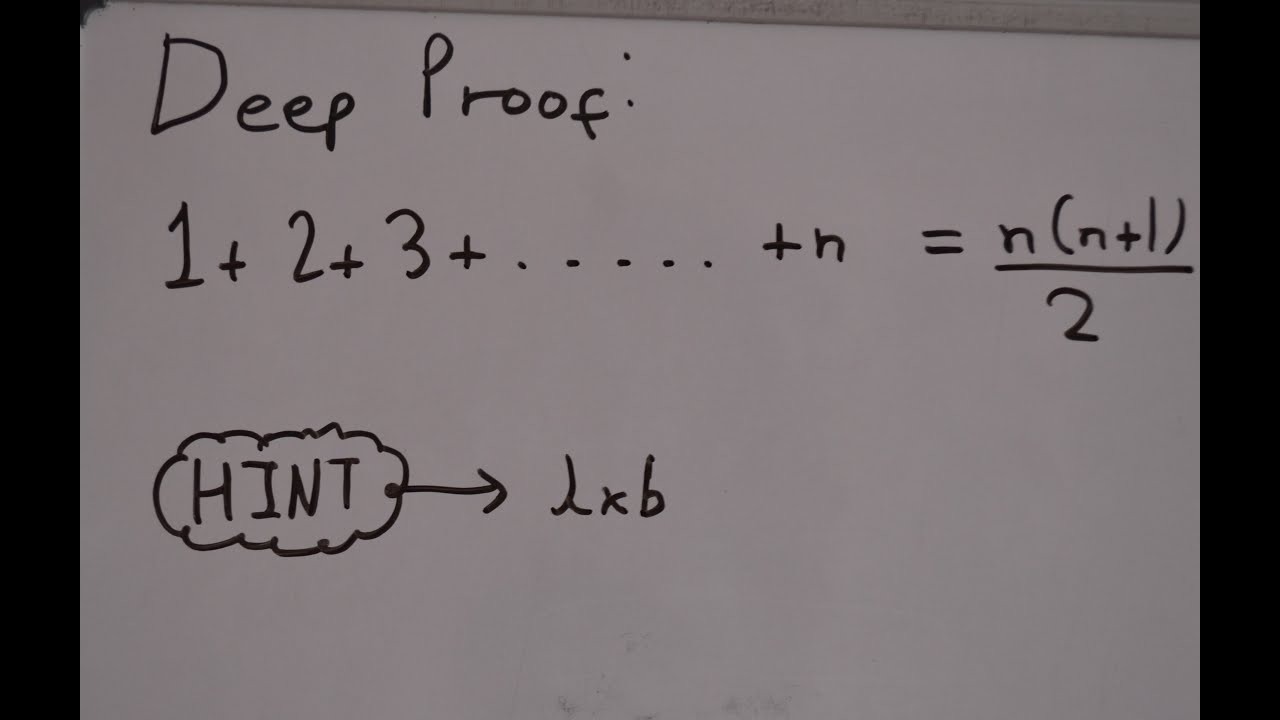 Deep Proof: Sum of n natural numbers - YouTube