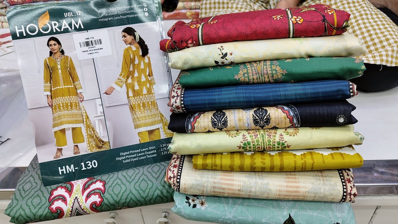 Hooram Brand Premium Lawn Three piece 2023 | Long Three piece with ...