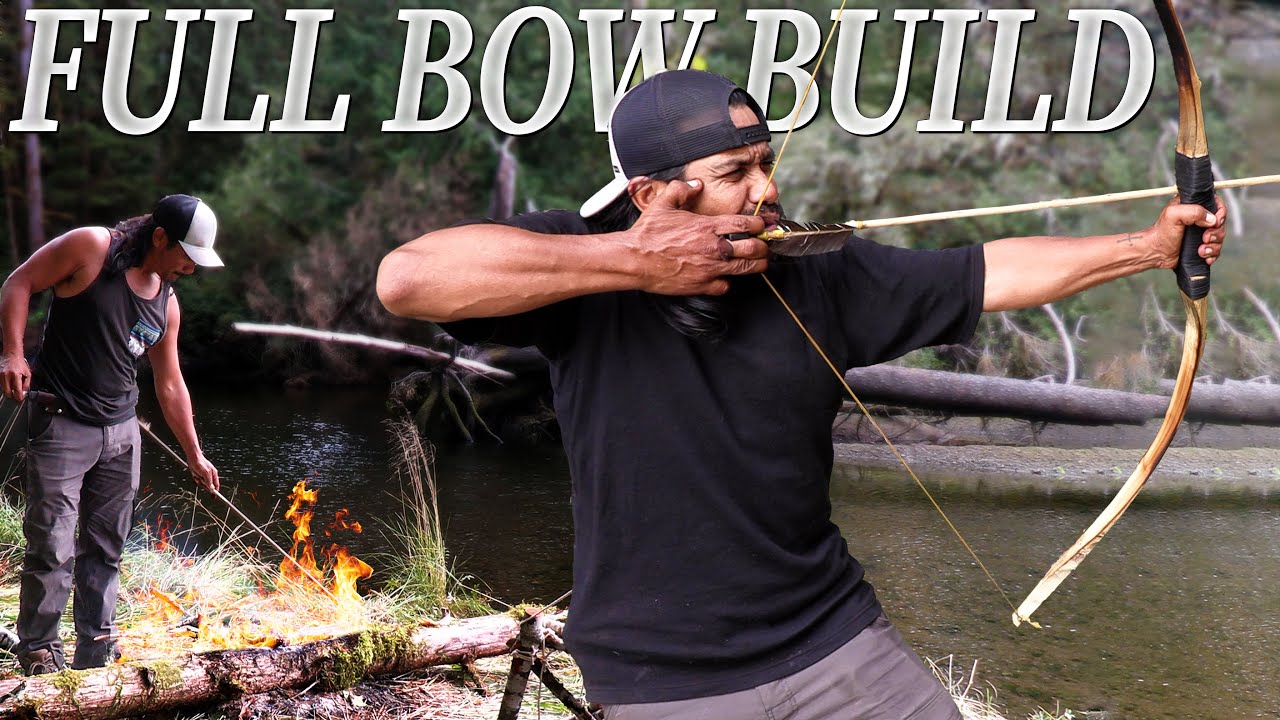 Bushcraft Bow Build ASMR Catch & Cook | Full Build - YouTube