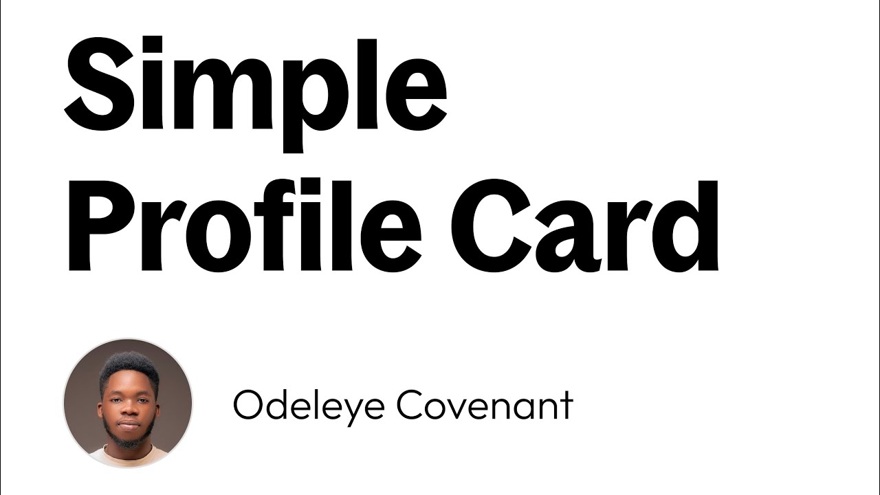 How to create a simple profile card for beginners - YouTube
