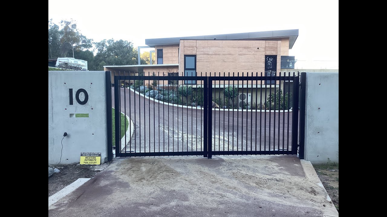 Modern Double Swing Gate Installation | The Ascot Design - YouTube